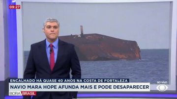 Navio Mara Hope afunda mais e pode desaparecer